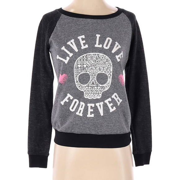 Hard Candy | Sweaters | S Hard Candy Live Love Forever Heart Sweatshirt ...